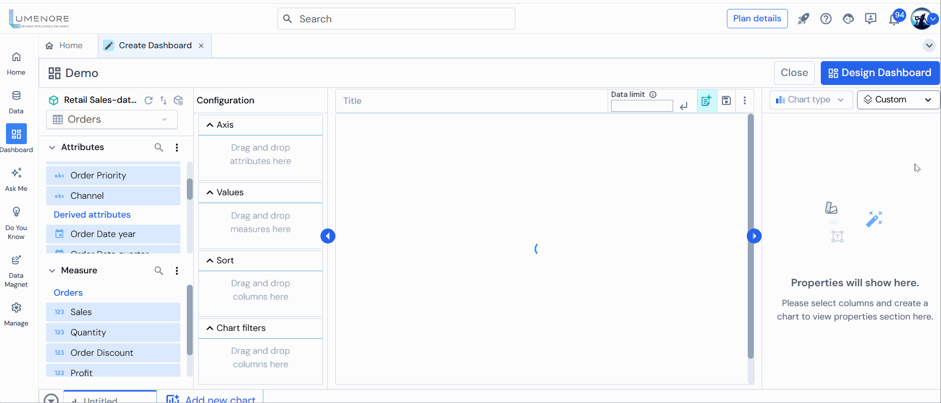 Creating dashboard - Lumenore Knowledge Base