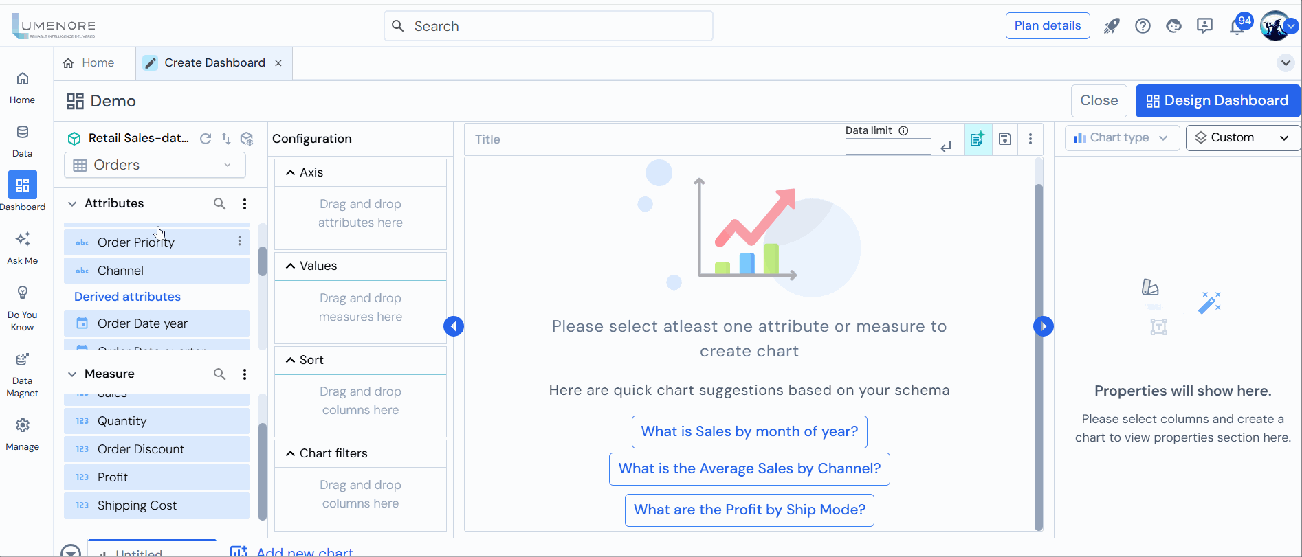 Creating dashboard - Lumenore Knowledge Base