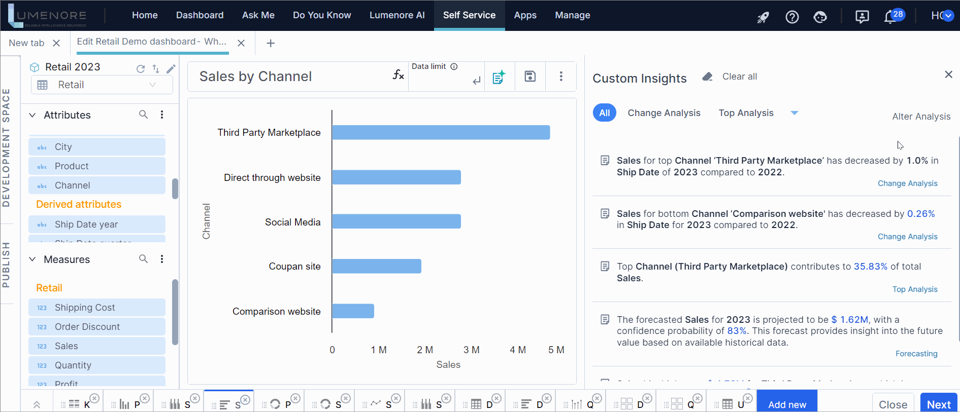 Custom insights - Lumenore Knowledge Base