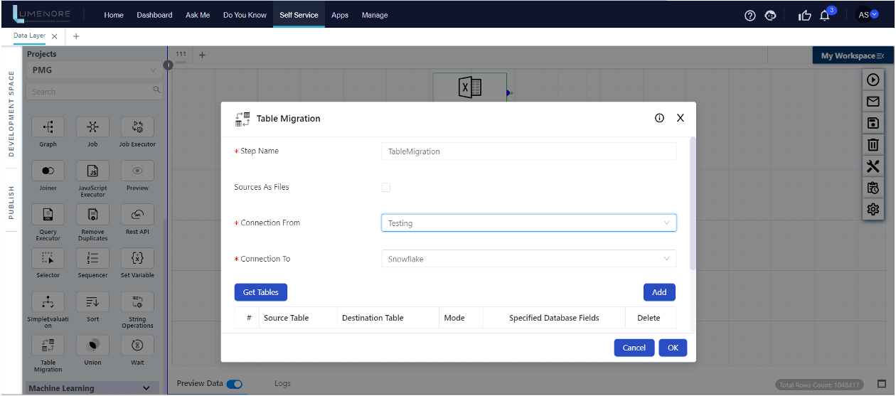 Table migration - Lumenore Knowledge Base