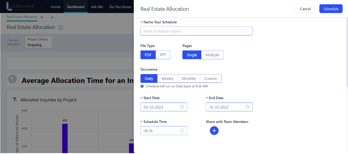 Schedule - Lumenore Knowledge Base