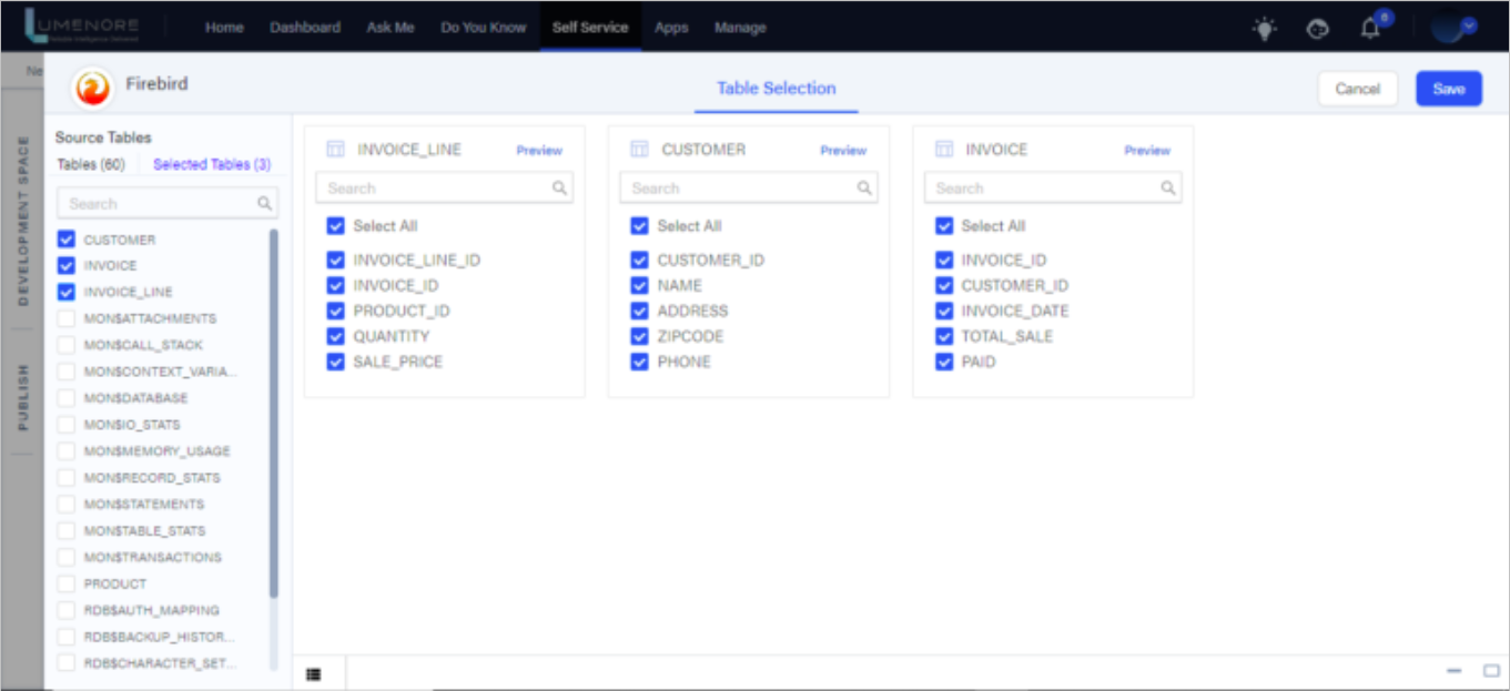 Firebird - Lumenore Knowledge Base