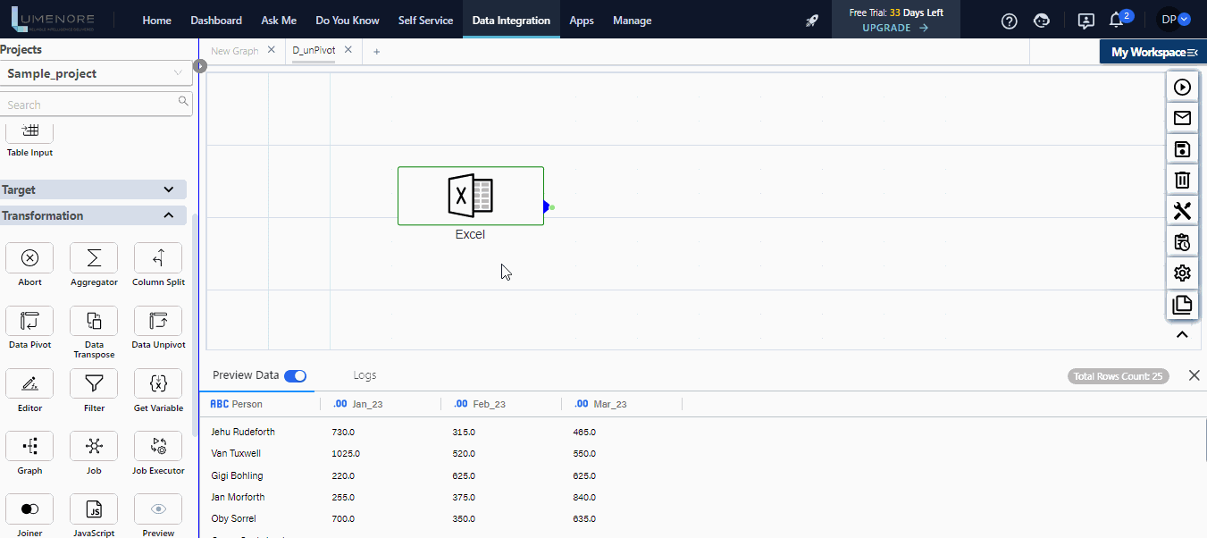 Data unpivot - Lumenore Knowledge Base