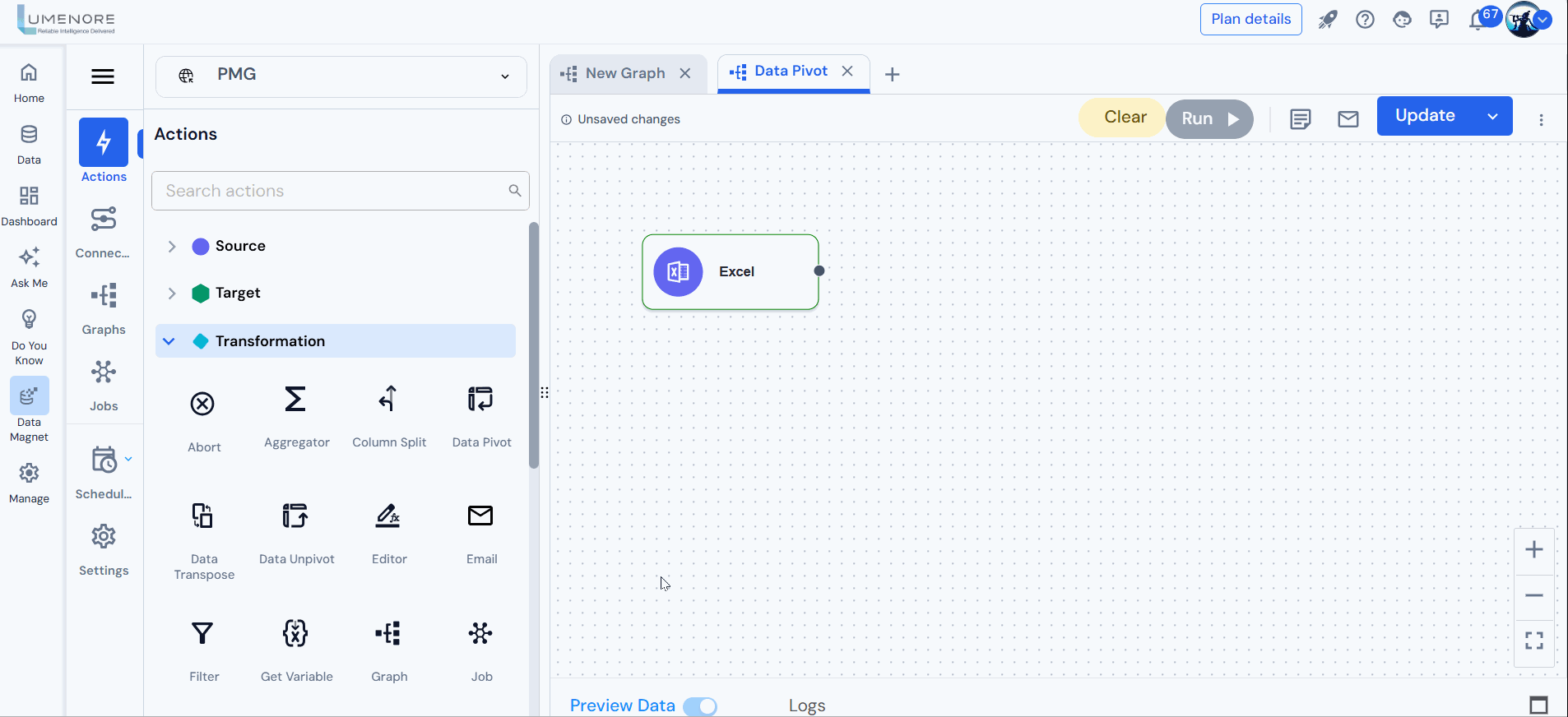 Data pivot - Lumenore Knowledge Base