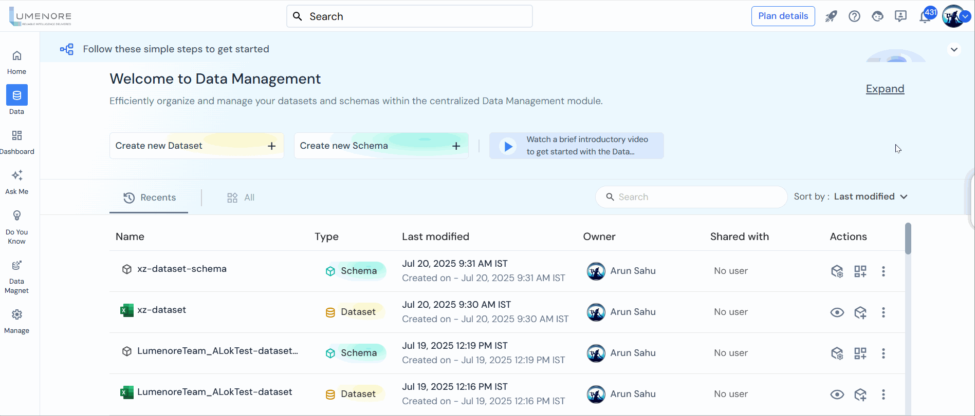 Data - Lumenore Knowledge Base